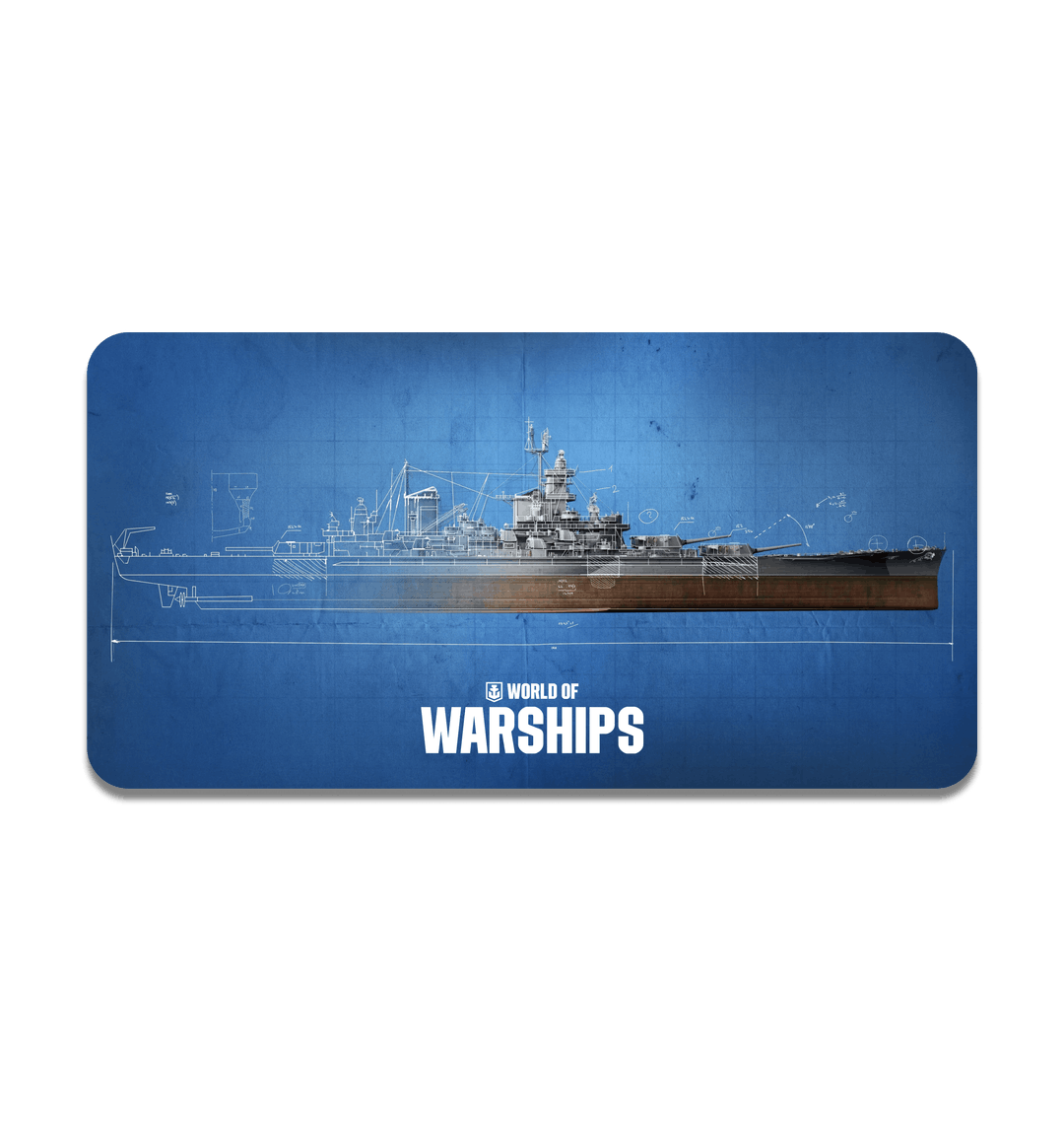 Ship Schematic Blueprint Gaming Mat – World of Warships Merchandise